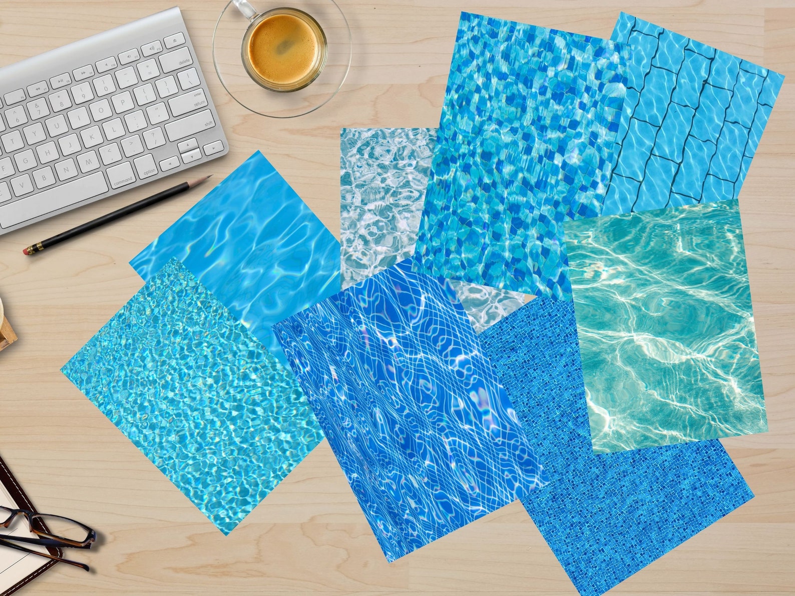 20 Digital Pool Water Texture | Digital Water Paper N1 | Scrapbook Pool ...