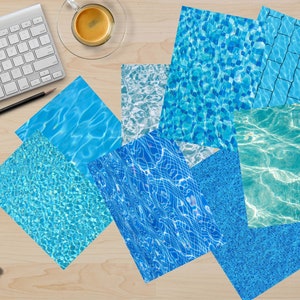 20 Digital Pool Water Texture | Digital Water Paper N1 | Scrapbook Pool ...