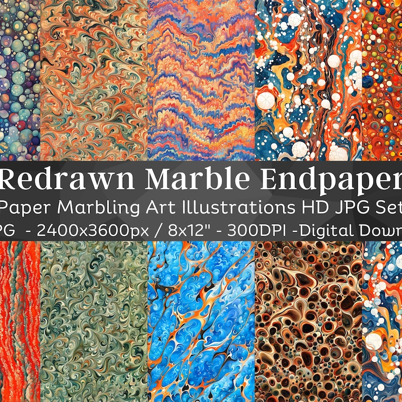 Marbled Cards and Papers - Etsy UK