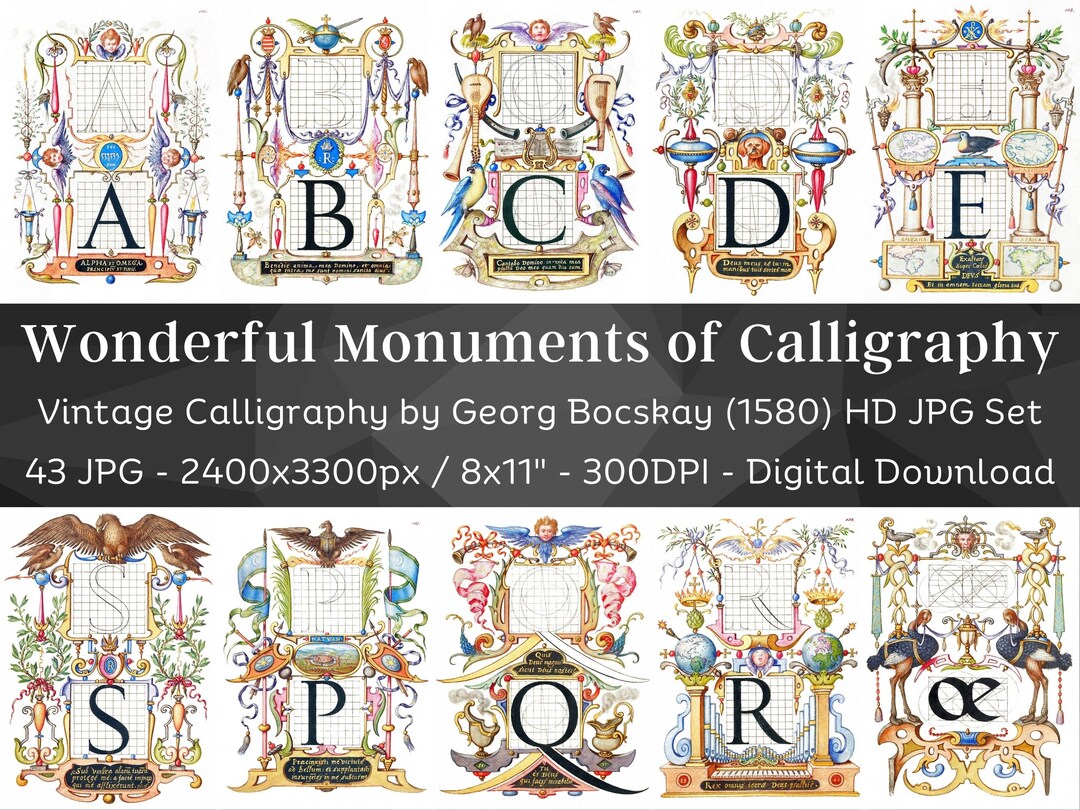 Wonderful Monuments of Calligraphy Image Bundle | 43 Medieval Letters ...