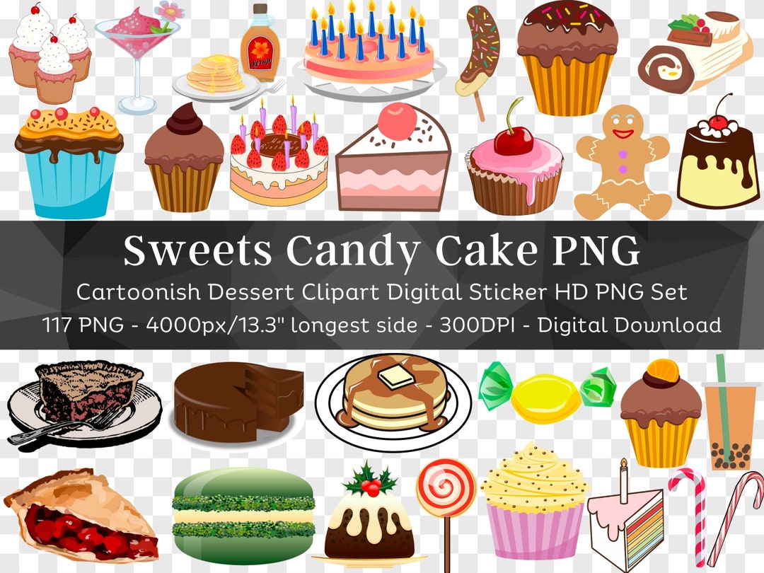 Sweets PNG Bundle| Dessert Food Clipart| Cake, Cupcake, Pie, Pancake ...