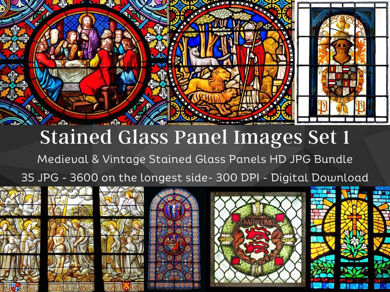 Medieval Renaissance Stained Glass Images 35 HQ Digital Image - Etsy