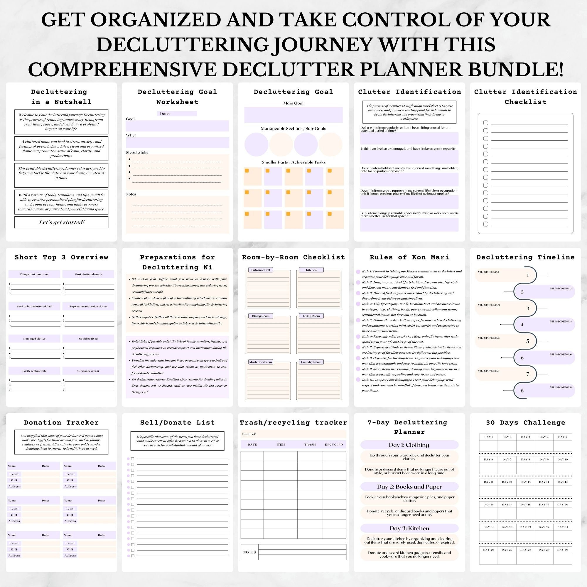 Declutter Planner Decluttering Tips ADHD Household Planner Life ...
