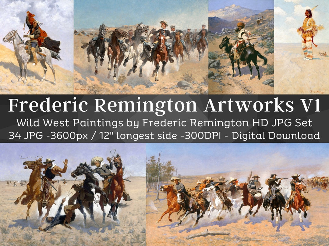 Frederic Remington 34 American Wild West Paintings V1 | Cavalry Indian ...