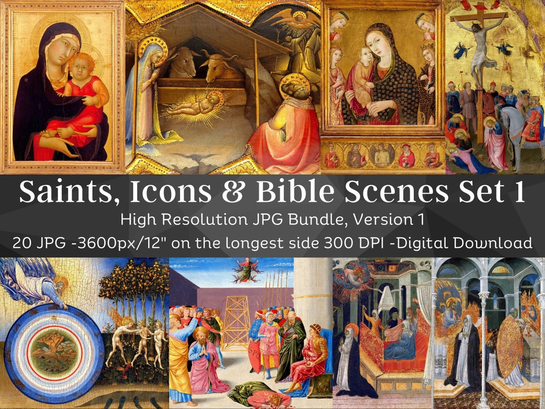 Religious Bible Scenes | Images of Gold Icons of Saints | Medieval Junk ...