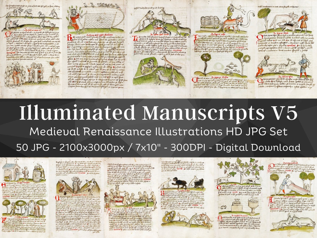 Illuminated Manuscript 50 Medieval Religious Renaissance Illustrations ...