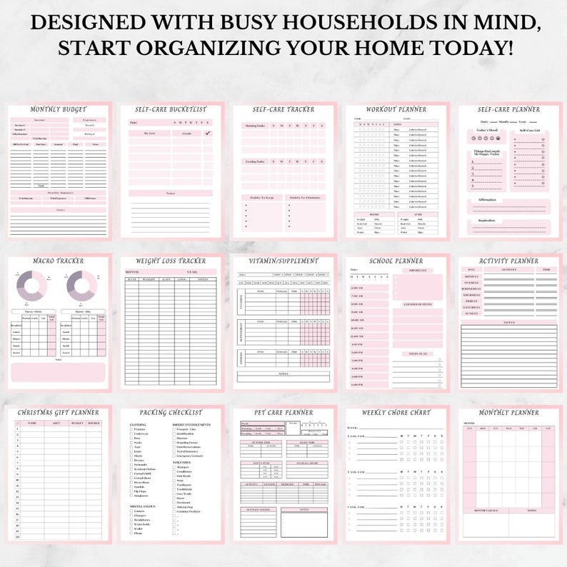 ADHD Home Management Printable Household Planner Life - Etsy