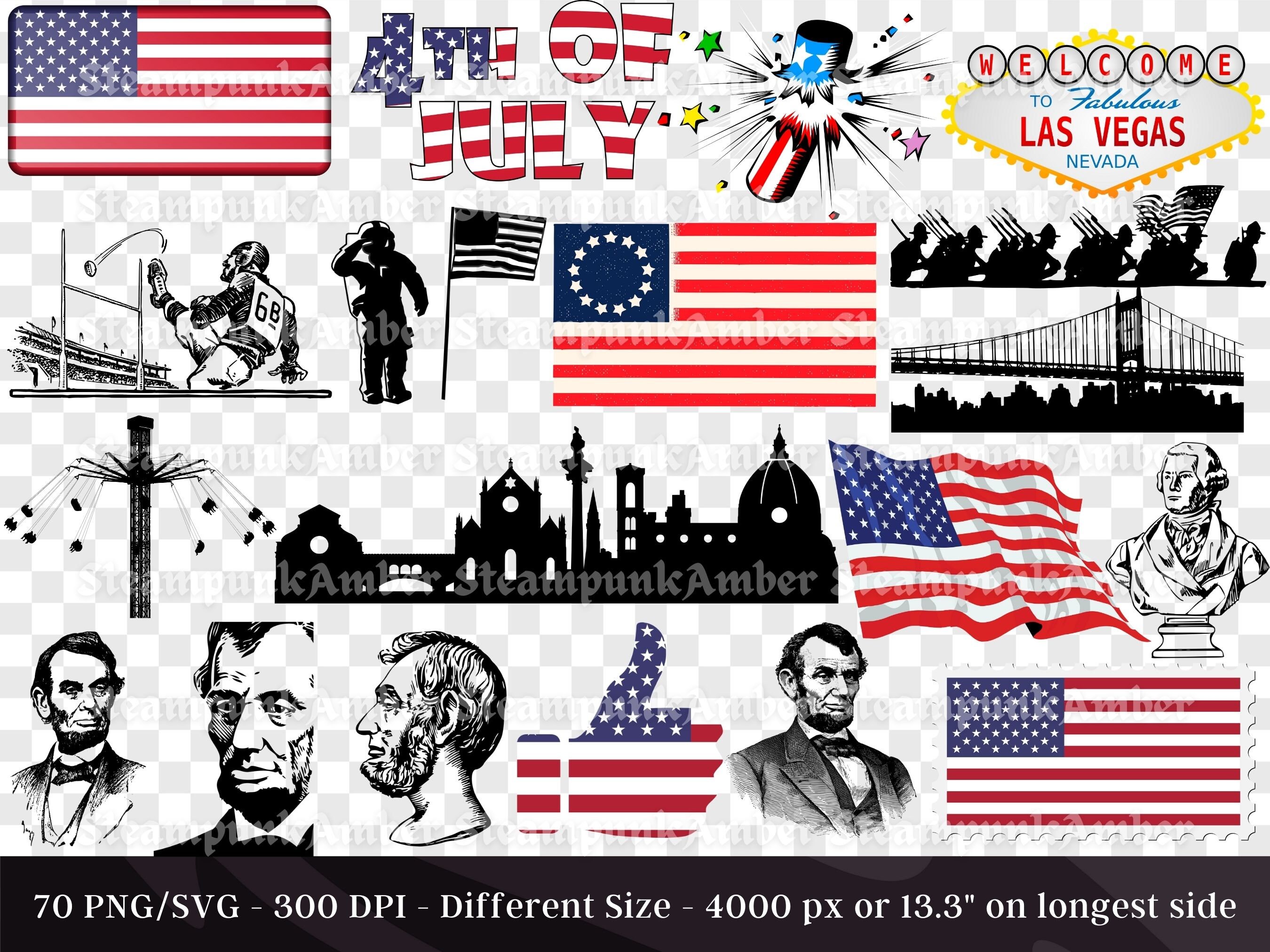USA Patriotic 70 PNG & SVG Bundle American Flag, Statue of Liberty ...