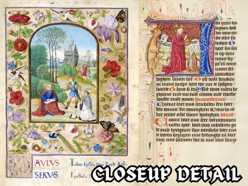 Illuminated Manuscript 36 Medieval Religious Renaissance Illustrations ...