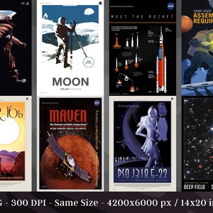 NASA Futuristic Sci-fi Poster N1| 19 JPG HQ Digital Image Bundle ...