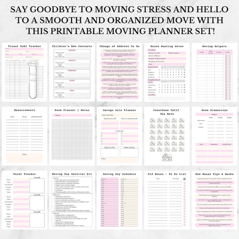 Moving Planner Printable Moving Binder Pdf Moving Checklist, List, Gift ...