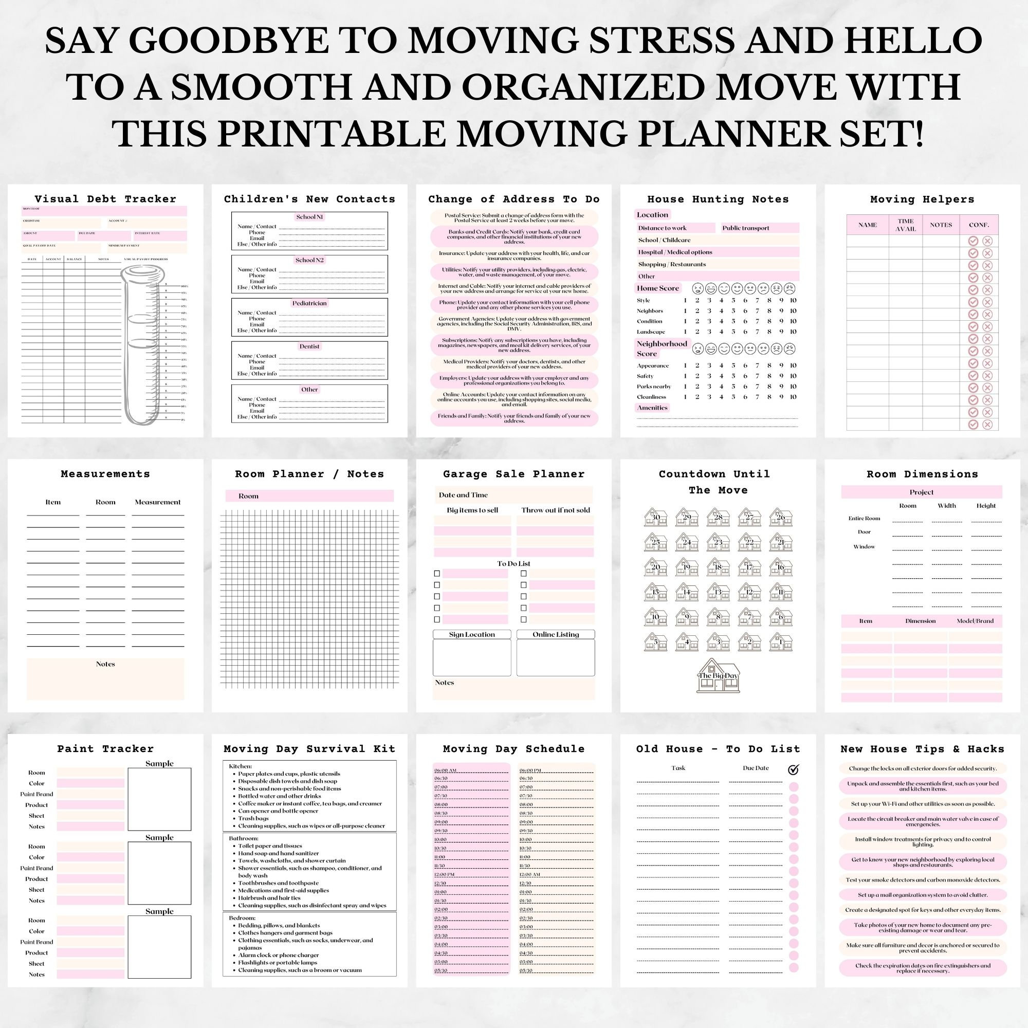 Moving Planner Printable Moving Binder Pdf Moving Checklist, List, Gift ...
