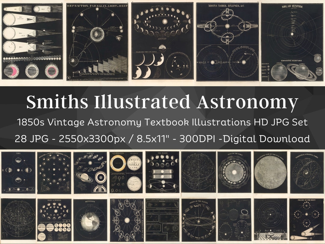 28 Vintage Astronomy Textbook Illustrations | 1850 Smiths Illustrated ...