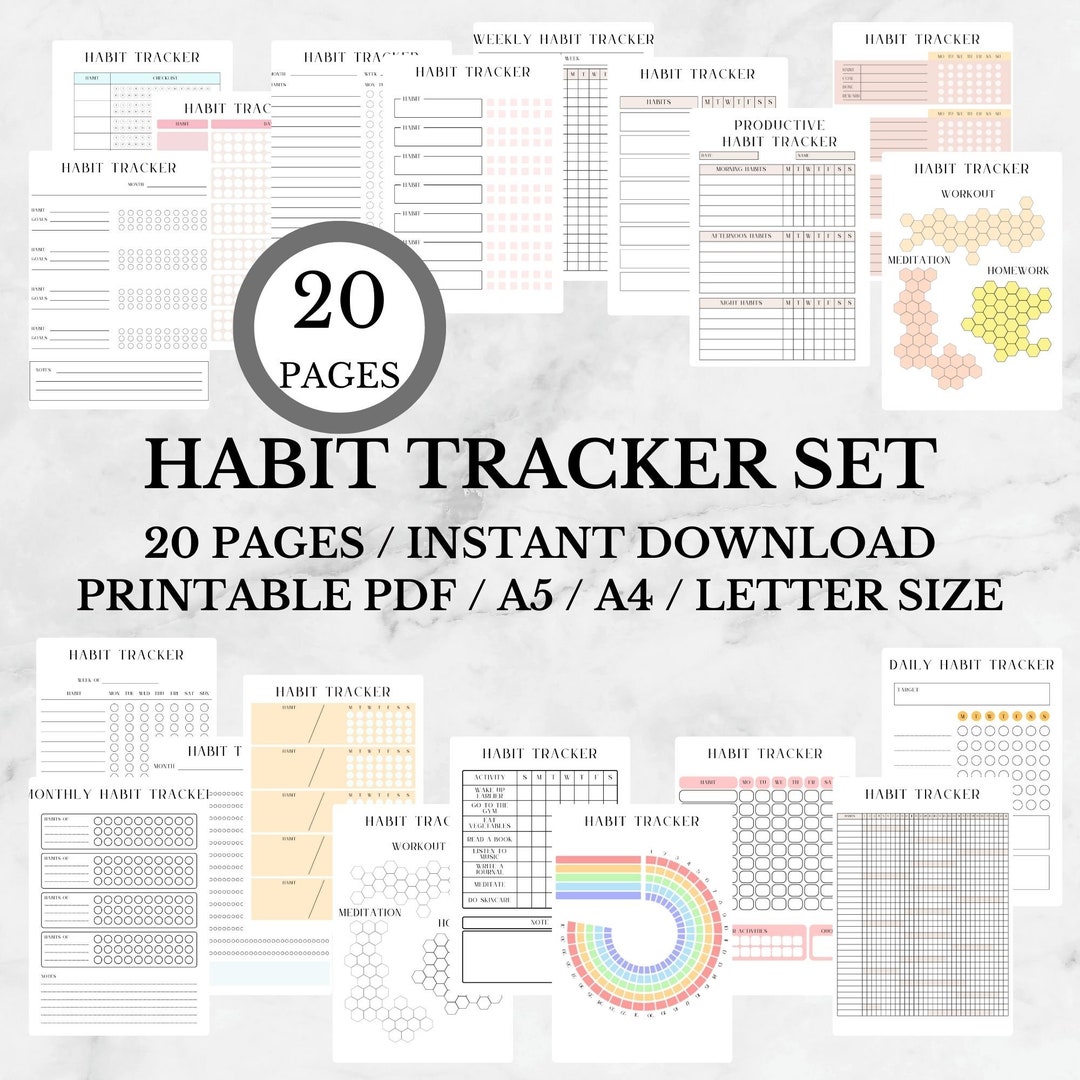 2023 Habit Tracker Printable | Motivation Planner | Yearly, Monthly ...