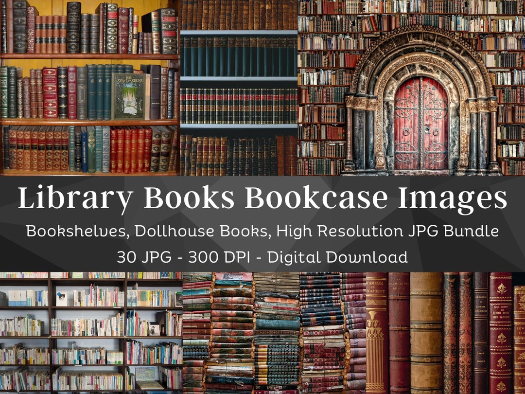 30 Library Book Bookcase Shelves Images | Dollhouse Books | Digital ...