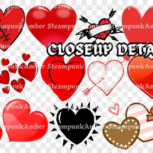 Love Heart Clipart Set 88 PNG SVG Valentines Day Decor Clip Art Bundle ...