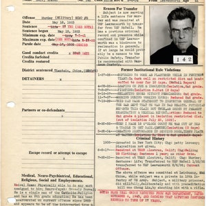 60 Vintage Alcatraz Inmate Prison Records With Mugshots HD Image V3 ...
