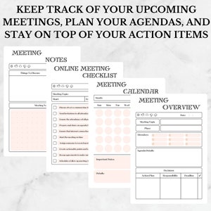 Meeting Planner Printable Digital Meeting Planner Pdf Meeting Journal ...
