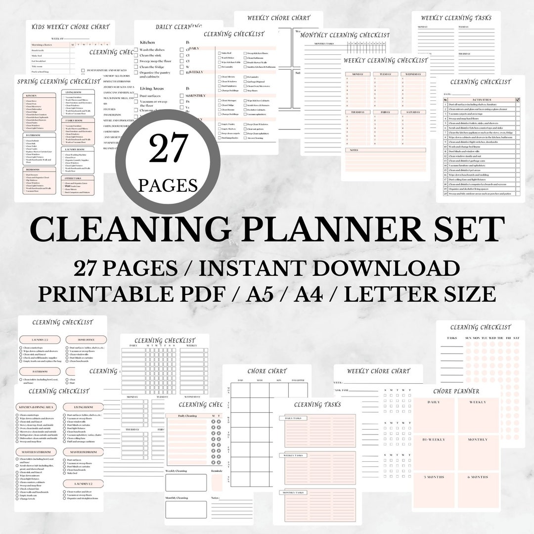 Cleaning Planner Printable | House Management Pdf | Household Planner ...