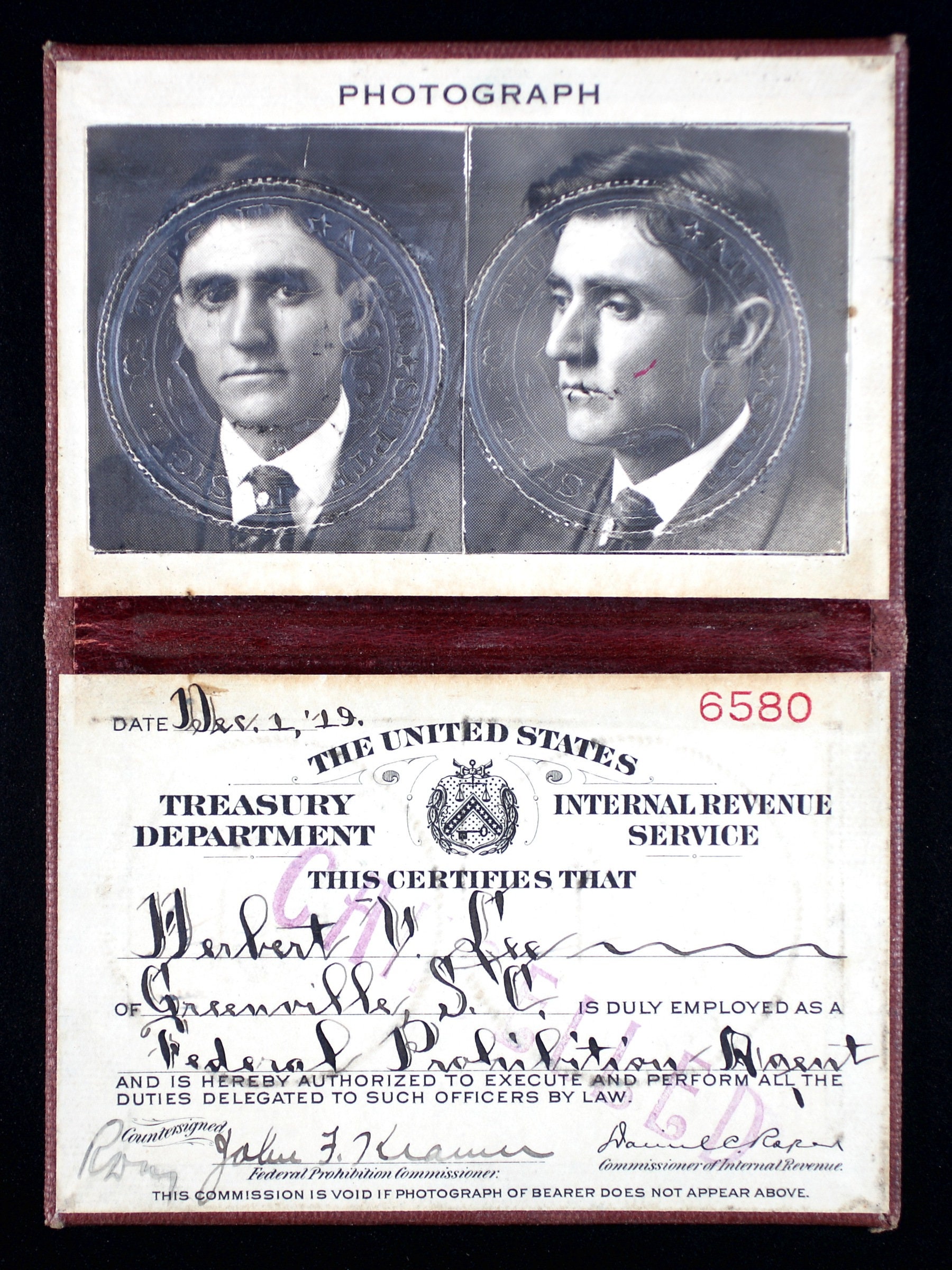 Vintage 1920s USA Federal Prohibition Agent Identity Cards HD Image V2 ...