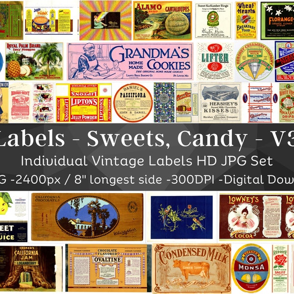 Candy Labels - Etsy