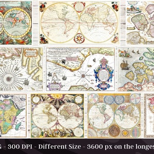 25 Antique Map Images | Medieval Renaissance Maps Set 1 | Scrapbook ...