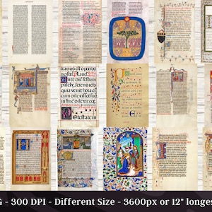 Illuminated Manuscript 36 Medieval Religious Renaissance Illustrations ...