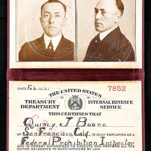 Vintage 1920s USA Federal Prohibition Agent Identity Cards HD Image V4 ...