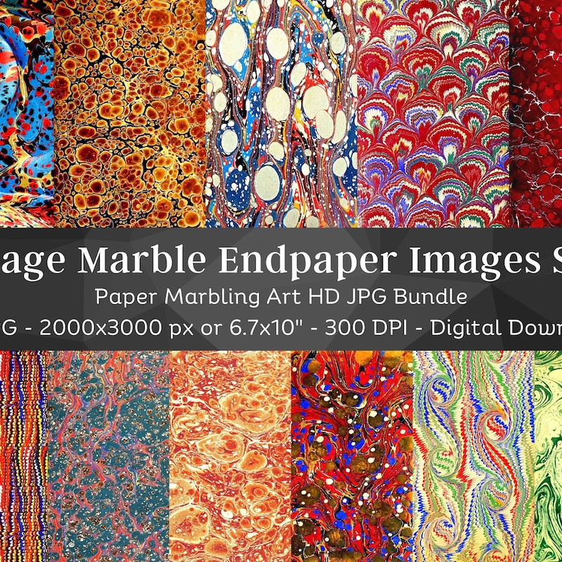 Marbled Book - Etsy