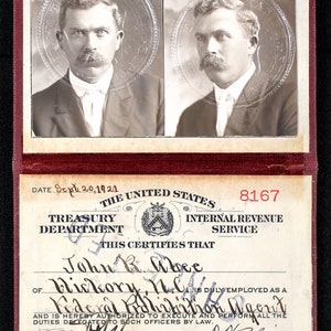 Vintage 1920s USA Federal Prohibition Agent Identity Cards HD Image V2 ...