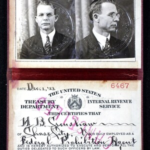 Vintage 1920s USA Federal Prohibition Agent Identity Cards HD Image V4 ...
