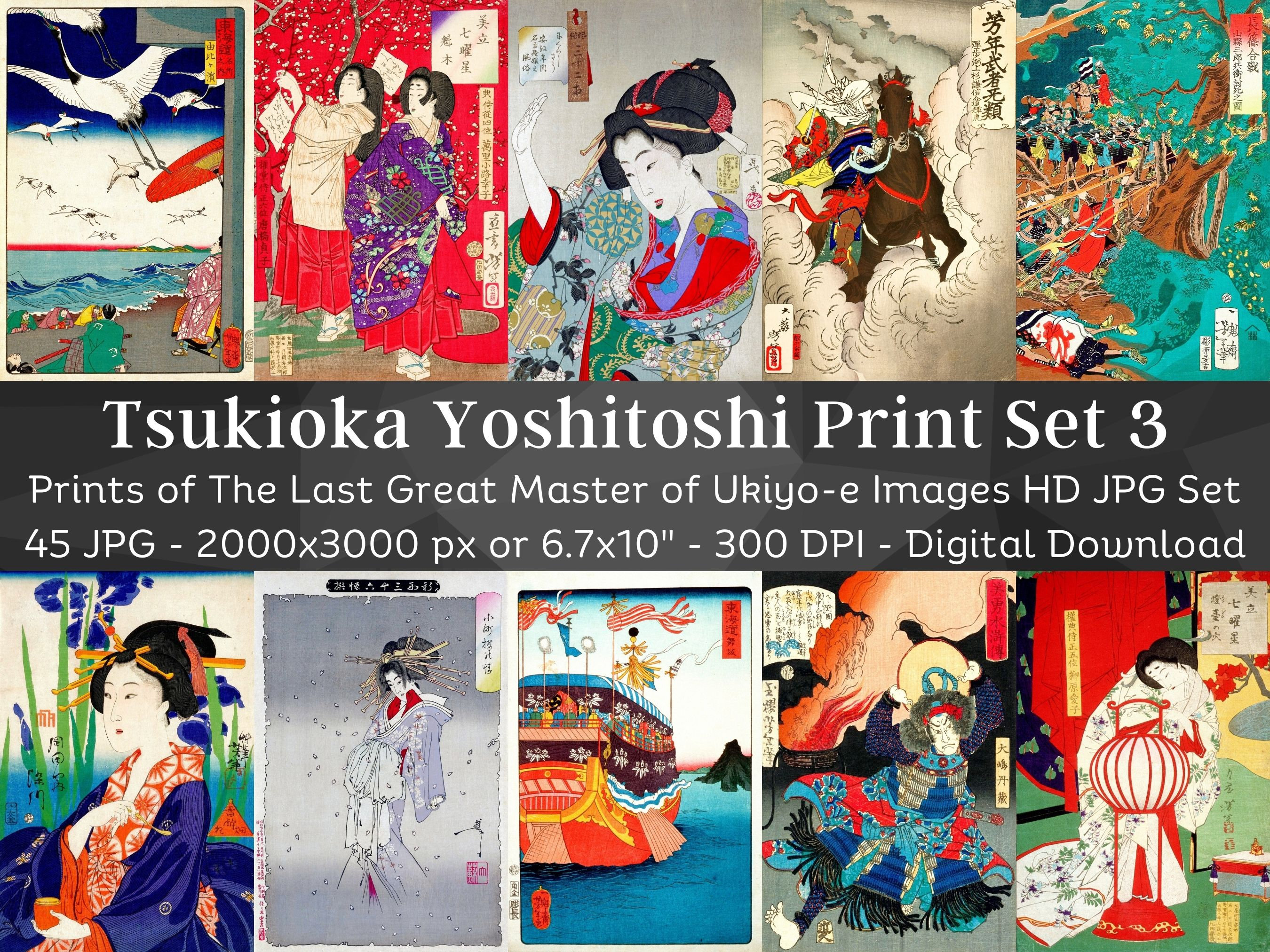 Tsukioka Yoshitoshi Woodblock Print Artwork Images Set 3 | 45 HQ ...