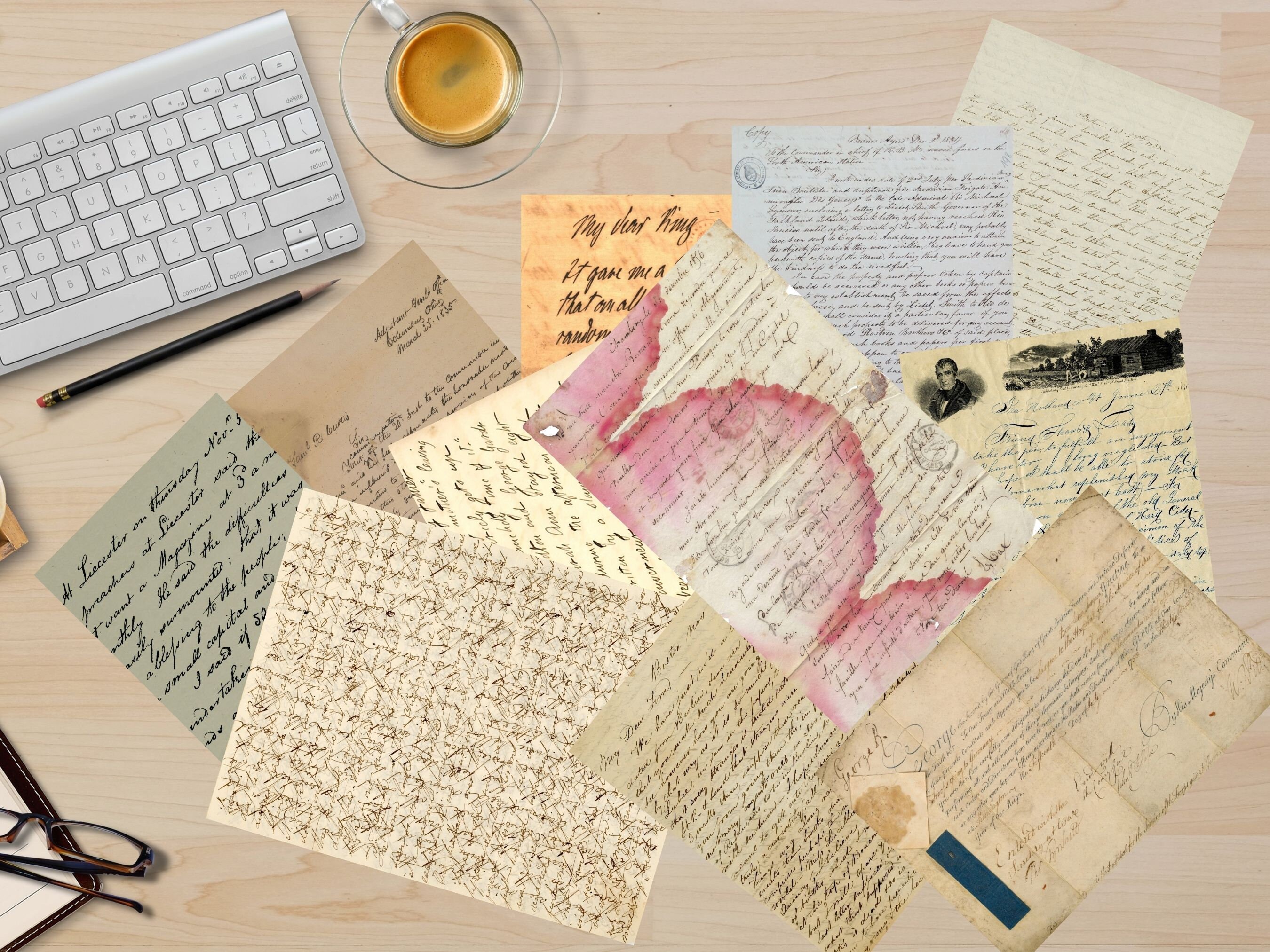 65 Vintage Handwritten Letters & Notes | Paper Bundle | Old Digital ...