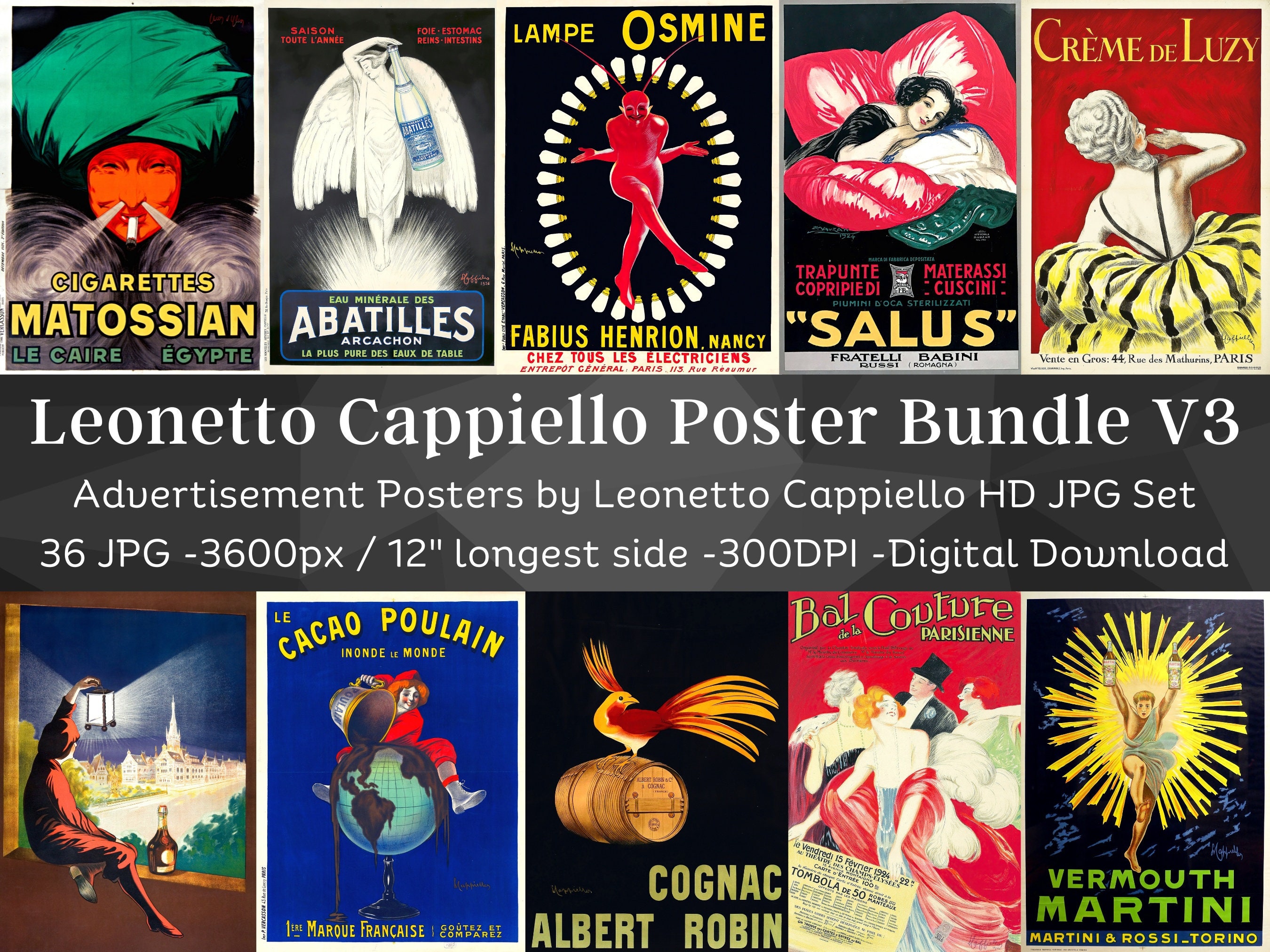 Leonetto Cappiello 36 HQ Artwork Poster Images V3 | 1920s Art Nouveau ...