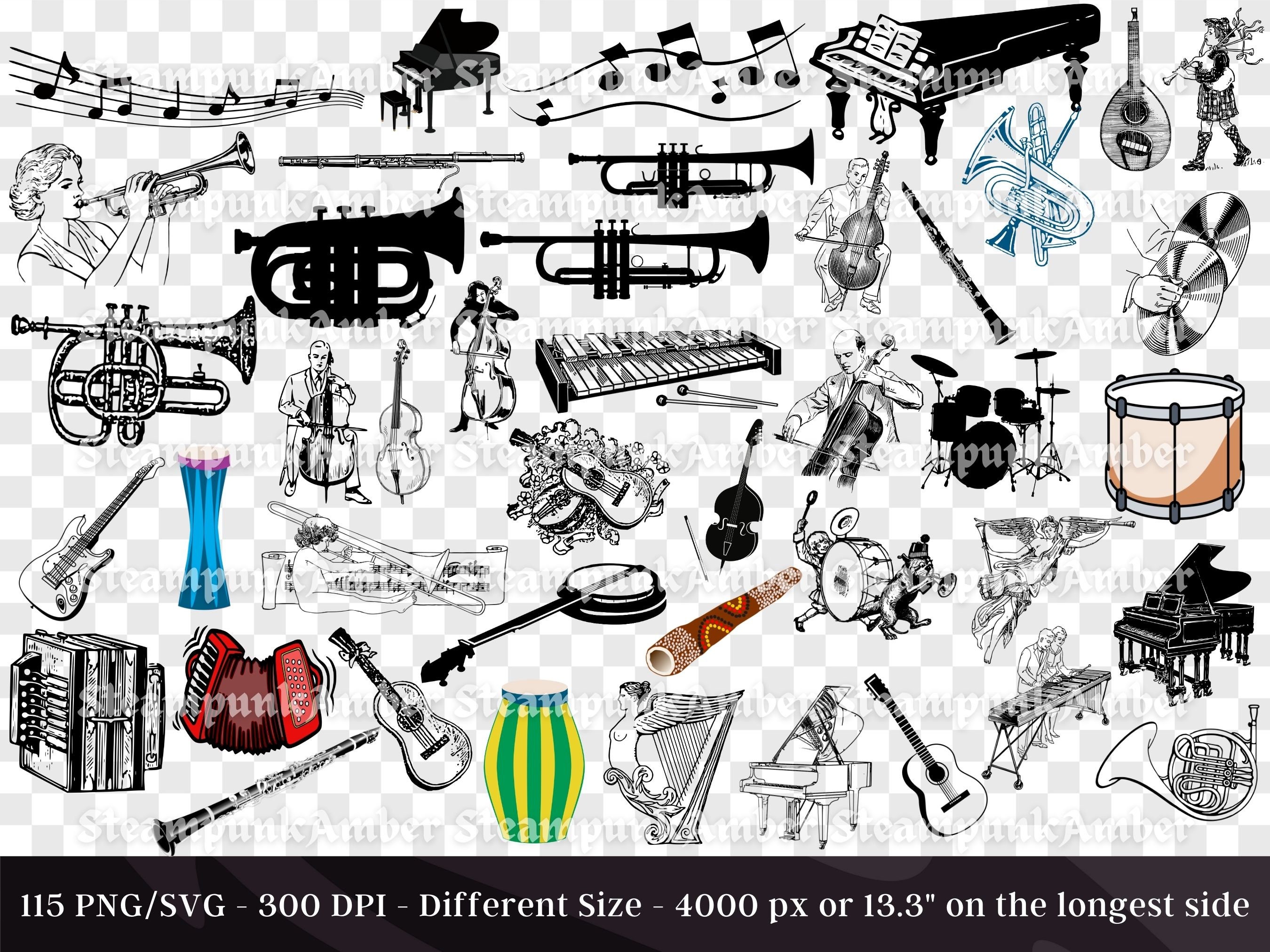 Musical Instruments Clipart Set 115 PNG SVG Orchestra Clip - Etsy