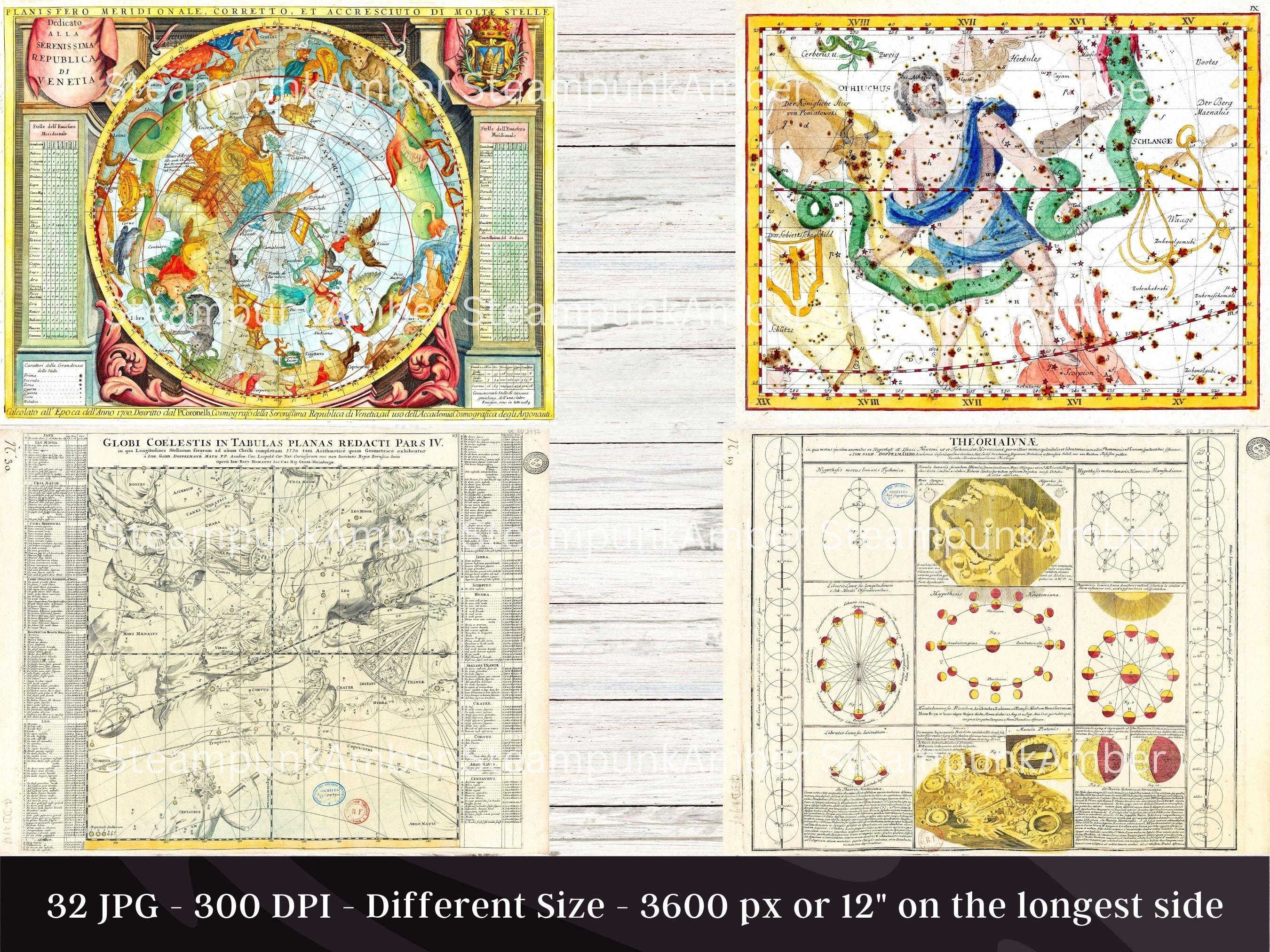 Astrological Star Chart Images | 32 HQ Digital Image Bundle 4 ...