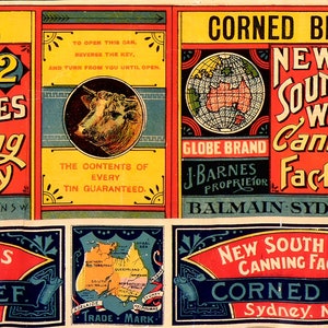 Vintage Can Labels Kit 84 HQ Digital JPG Bundle 1 | Retro Food Canister ...