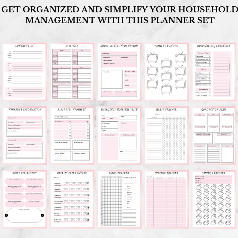 ADHD Home Management Printable Household Planner Life - Etsy