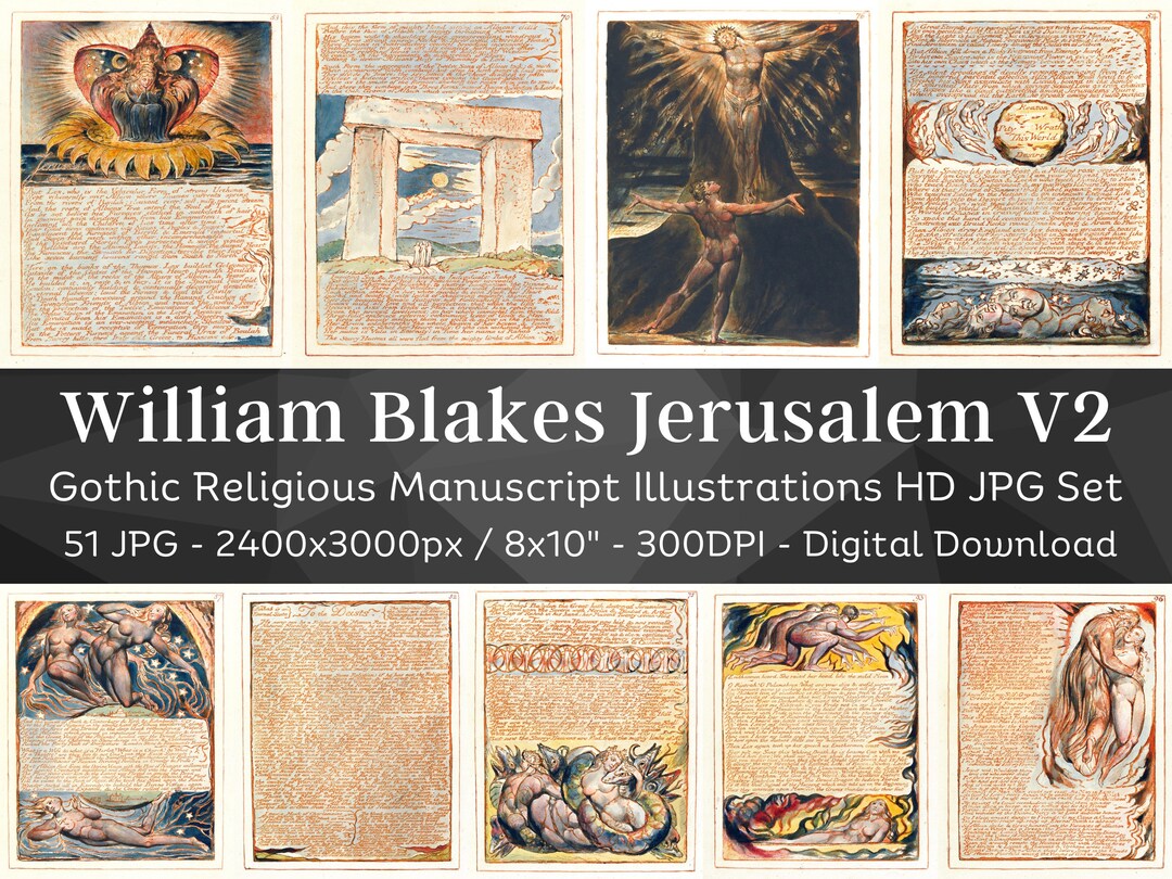 William Blakes Jerusalem 51 Gothic Religious Illustrations V2 | Dark ...