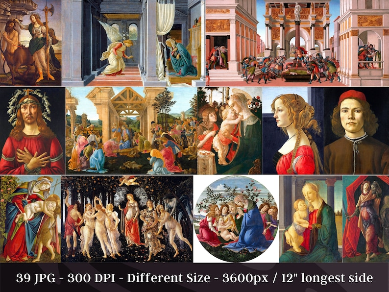 Sandro Botticelli 39 Renaissance Masterpiece Illustrations Religious ...