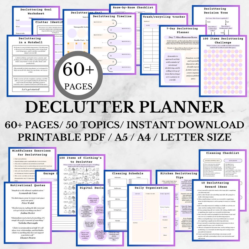 Declutter Planner | Decluttering Tips | Declutter Challenge | Life ...