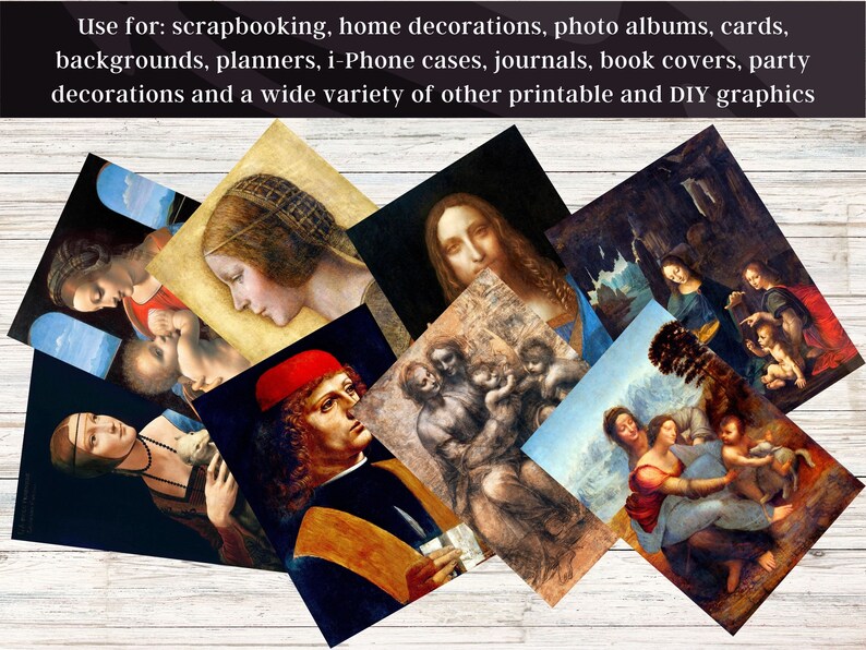 Leonardo Da Vinci Artwork Paintings | 25 HQ Digital Image Bundle ...
