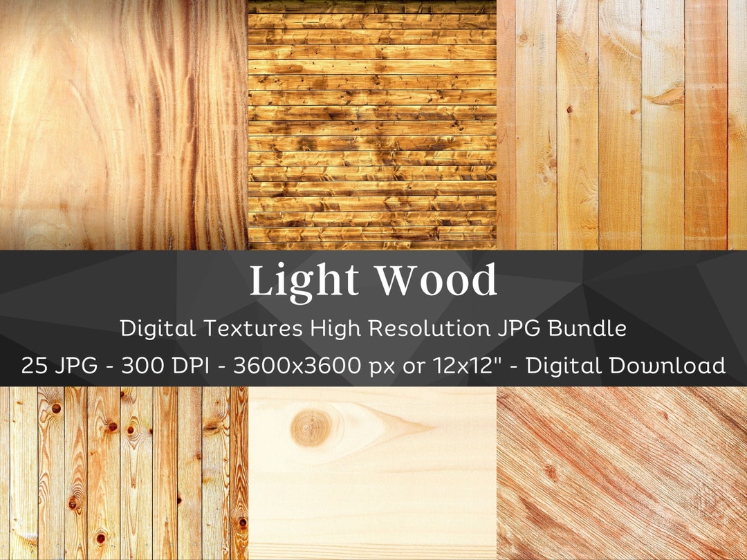 Digital Light Wood Texture Pack | 25 Wood Grain Paper | Printable ...