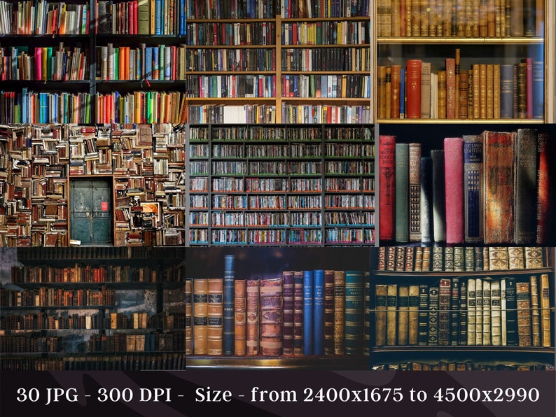 30 Library Book Bookcase Shelves Images | Dollhouse Books | Digital ...
