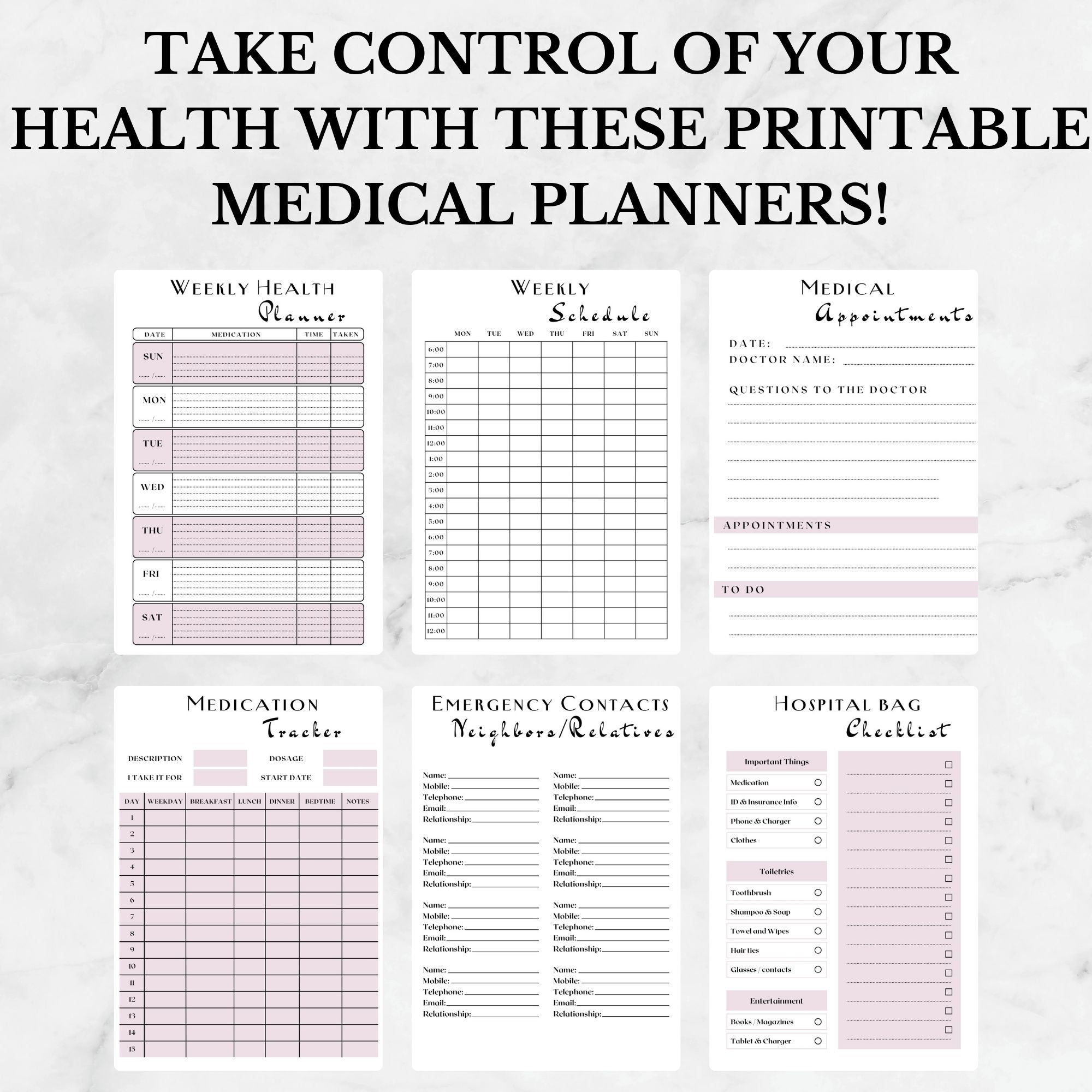 Medical Planner Printable Medication Tracker PDF Family Health Folder ...