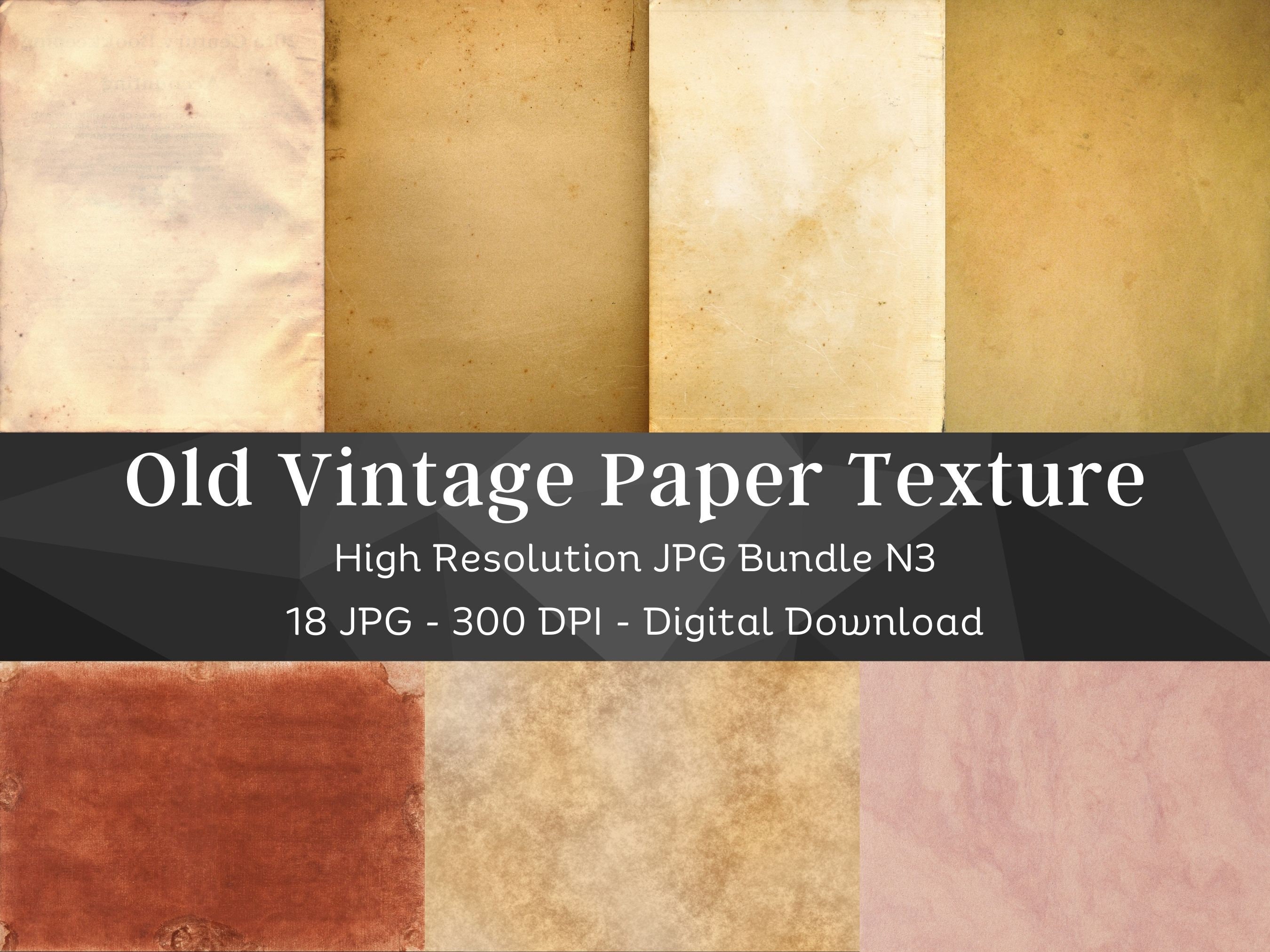 18 Vintage Paper Texture | Photoshop Overlay | Brown Digital Paper ...