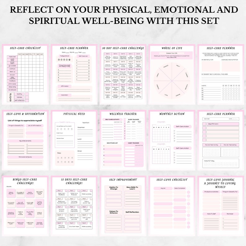 Self-care Planner Printable Wellness ADHD Planner Flourish Planner ...