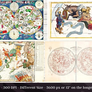 Astrological Star Chart Images | 32 HQ Digital Image Bundle 3 ...