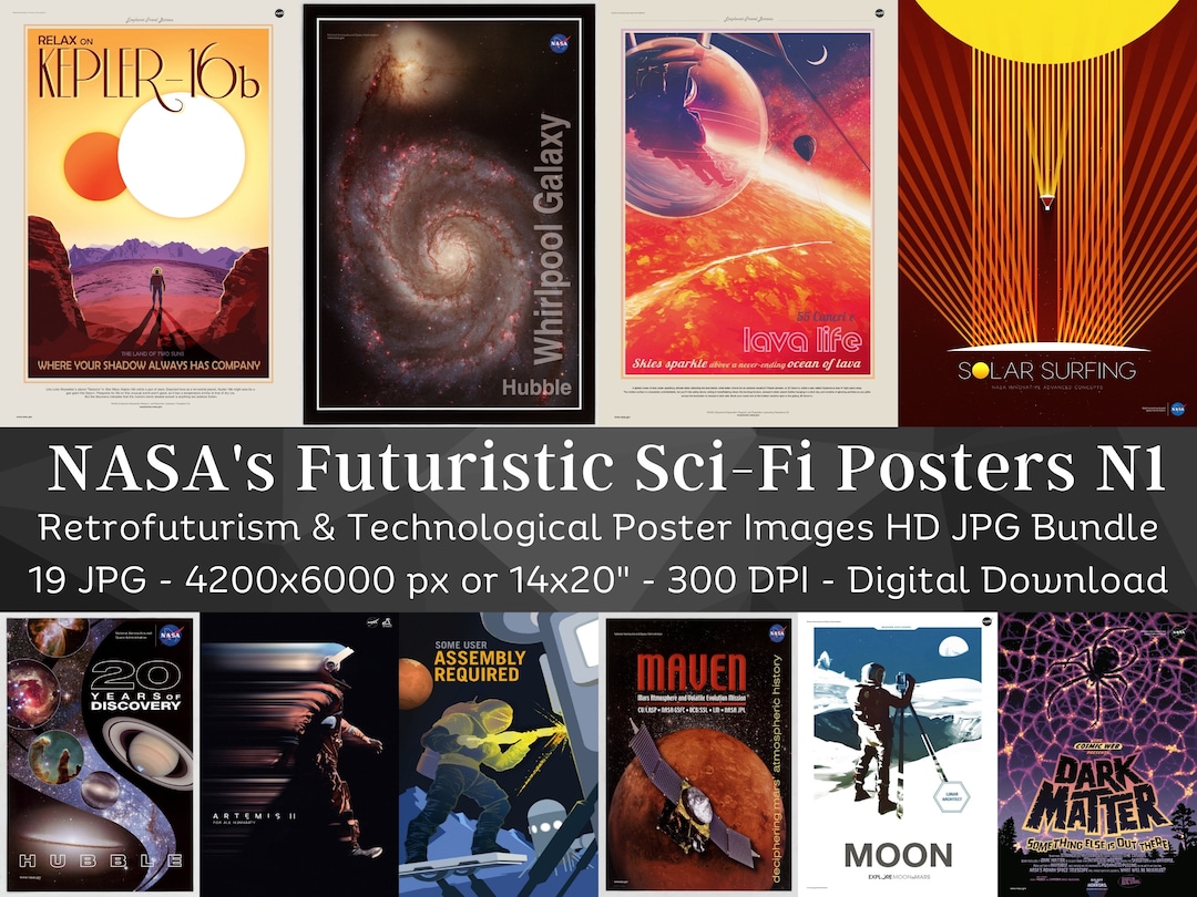 NASA Futuristic Sci-fi Poster N1| 19 JPG HQ Digital Image Bundle ...
