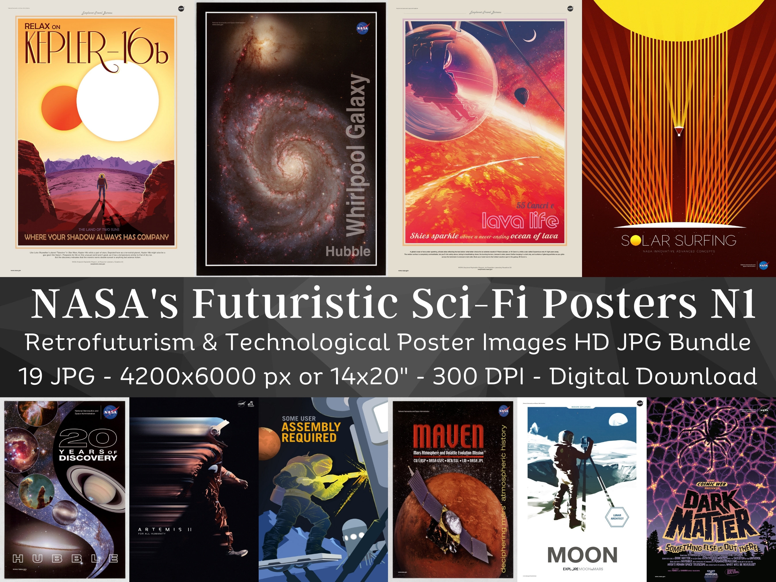 NASA Futuristic Sci-fi Poster N1 19 JPG HQ Digital Image - Etsy